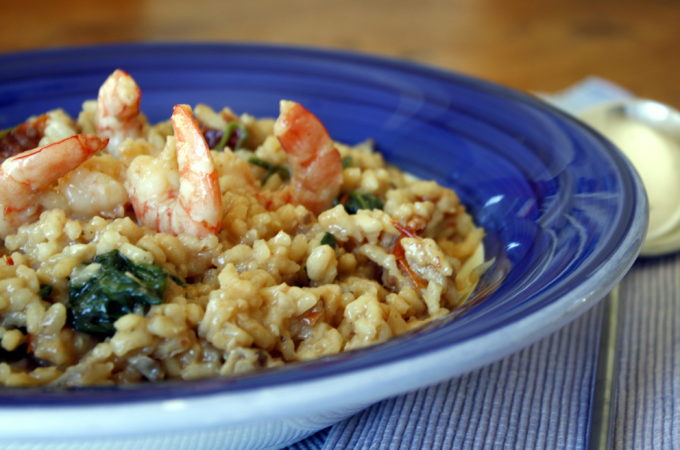 Shrimp, Spinach and Sun-dried Tomato Risotto - Our Italian Table