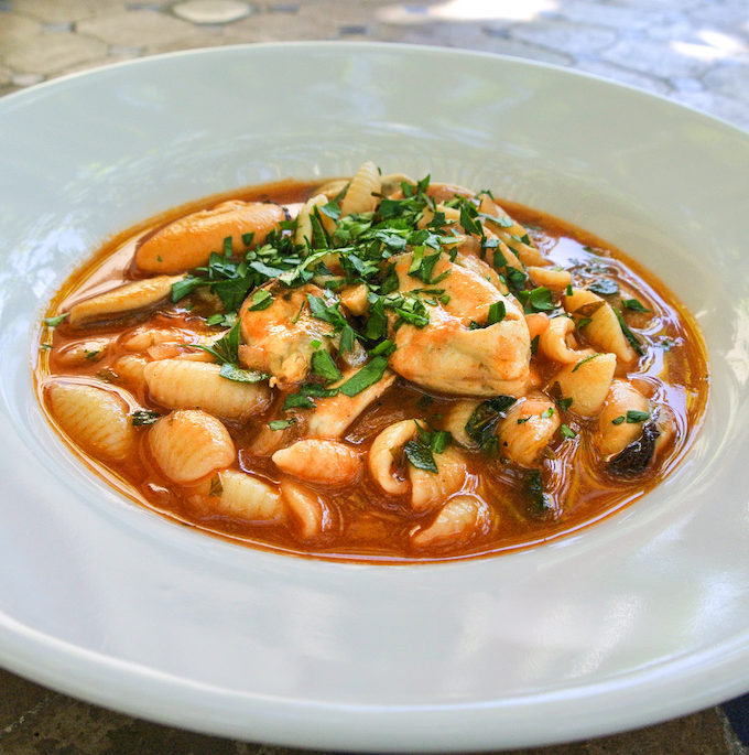 Mussels and Shells in a Saffron Tomato Soup - Our Italian Table