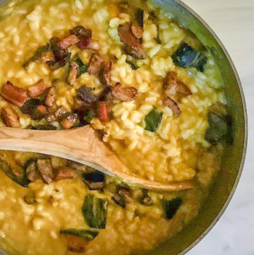 Kabocha Squash Risotto with Crispy Pancetta - Our Italian Table