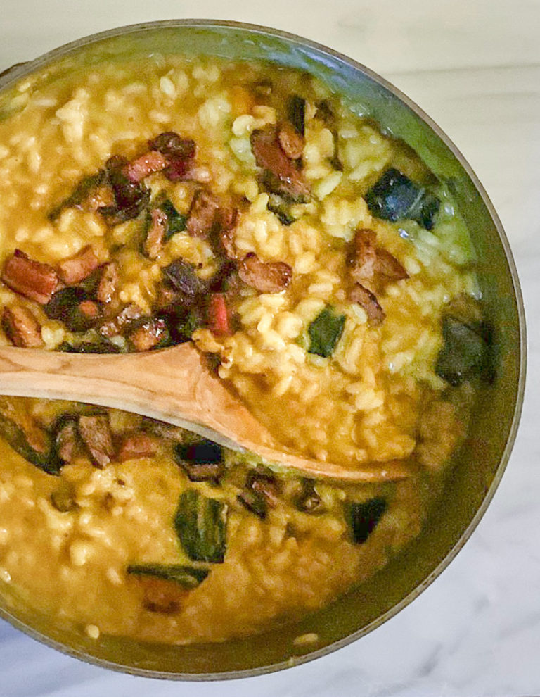 Kabocha Squash Risotto with Crispy Pancetta - Our Italian Table