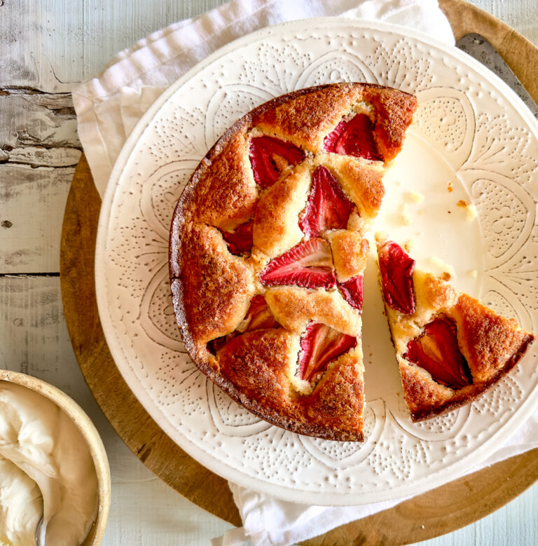 Strawberry Ricotta Cake with Whipped Mascarpone - Our Italian Table