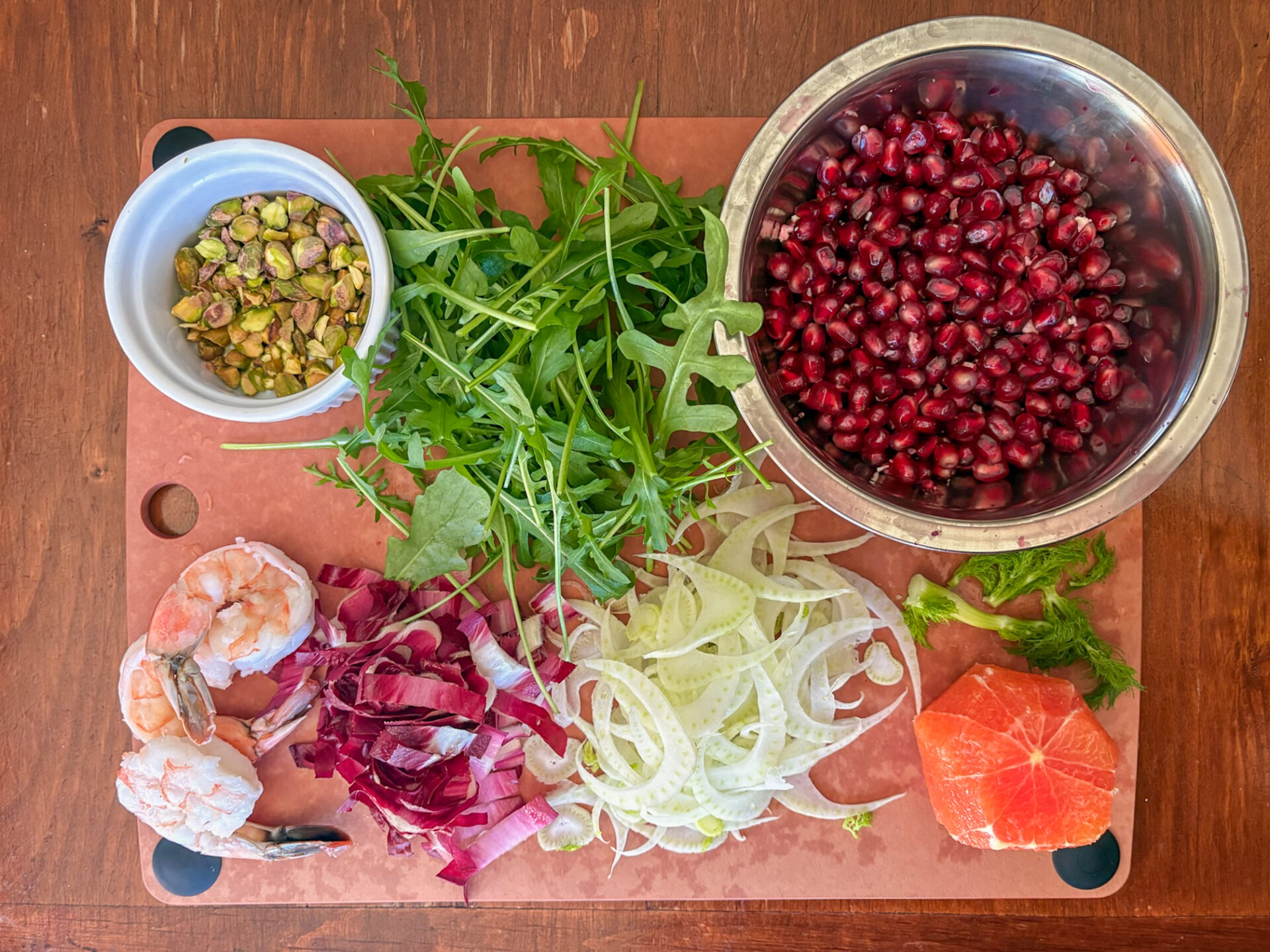 Winter Greens Salad with Shrimp, Citrus and Fennel - Our Italian Table